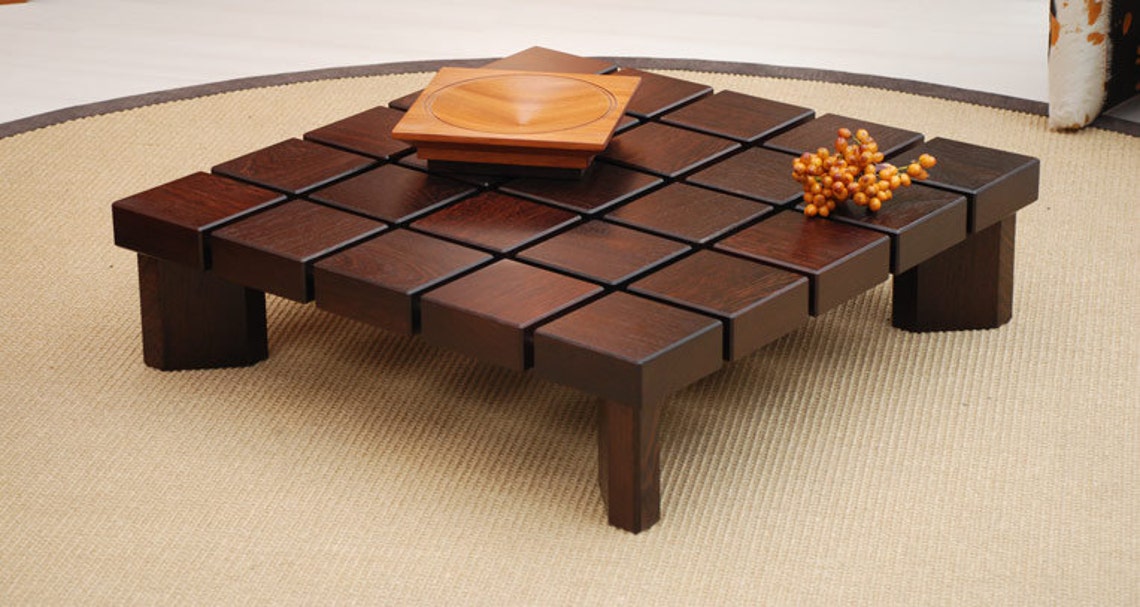 Modern Midcentury Square Wooden Coffee Table/wooden Low Design | Etsy