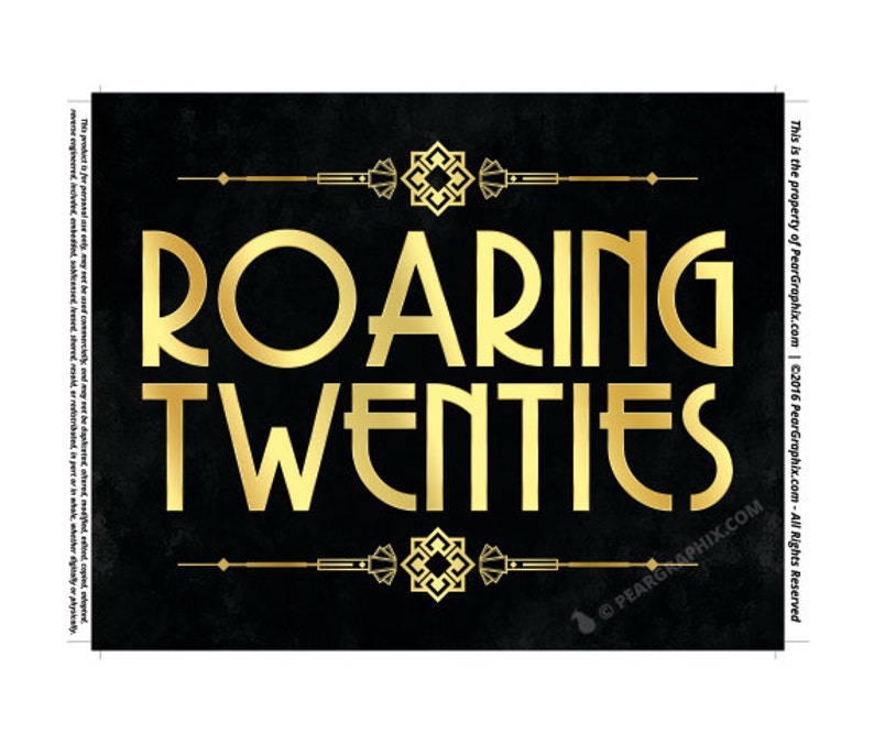 Roaring Twenties Sign Roaring 20s Party Decorations Great - Etsy