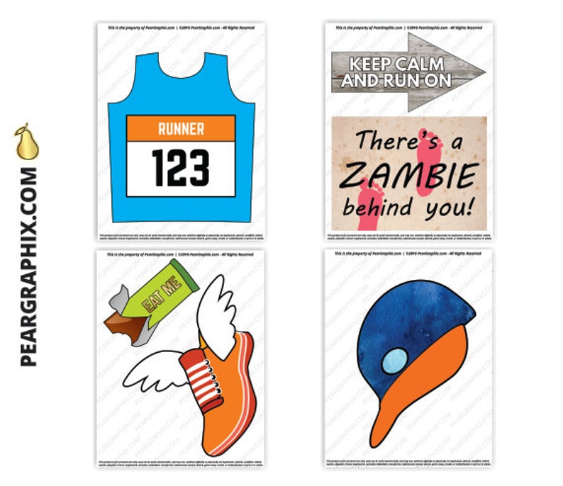 Running Race Photo Booth Props / Funny Sports Party Props | Etsy