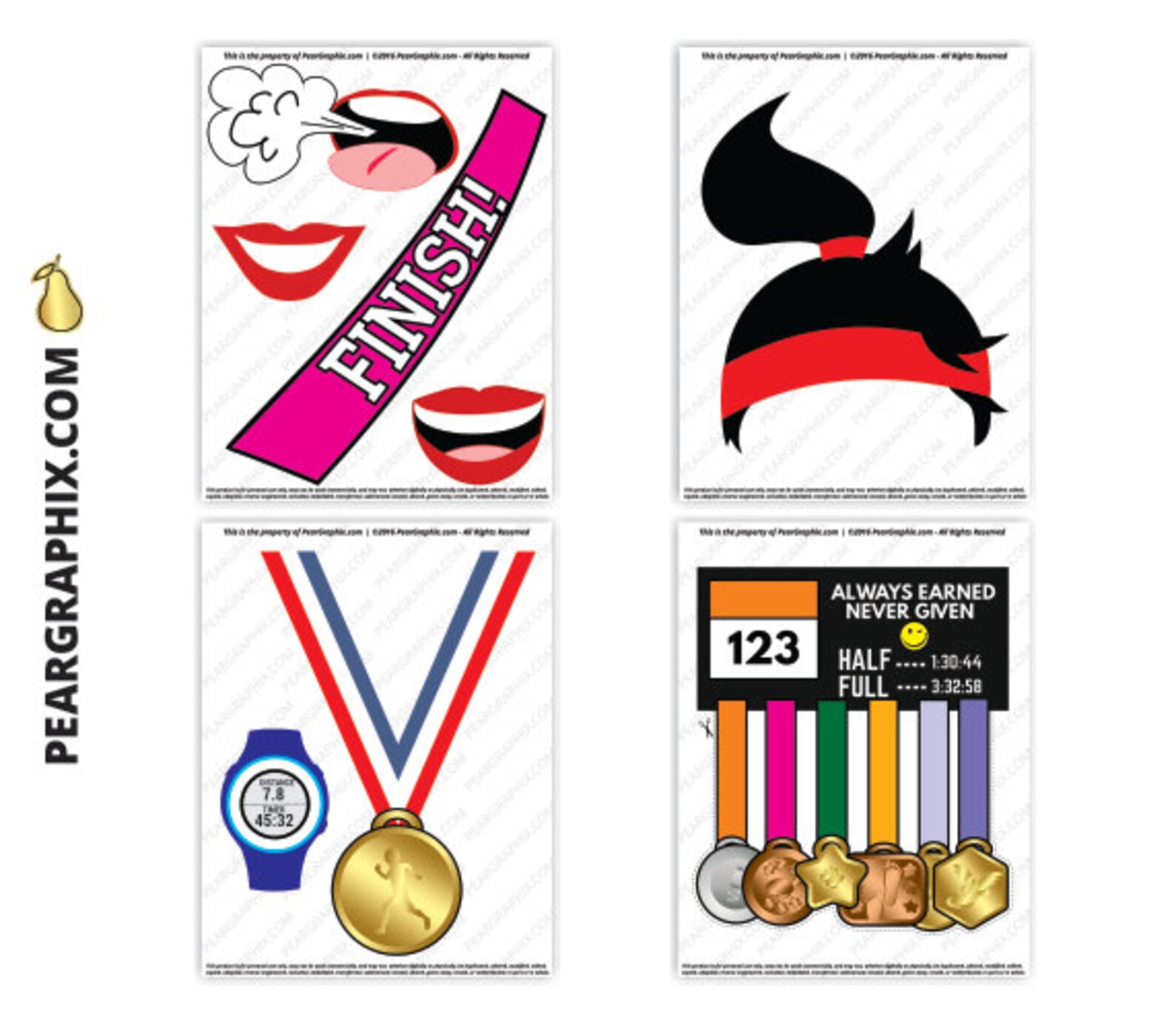 Running Race Photo Booth Props / Funny Sports Party Props | Etsy