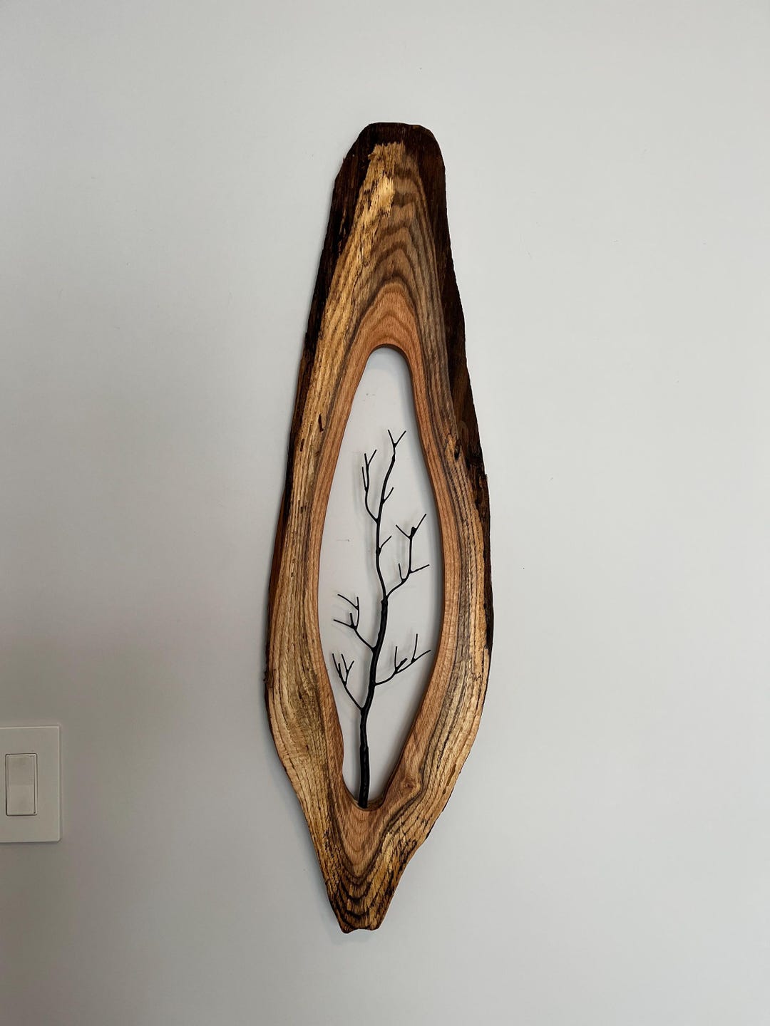 Red Oak Wood Wall Art, Welded Metal Tree Sculpture, Home Decor 2320 - Etsy