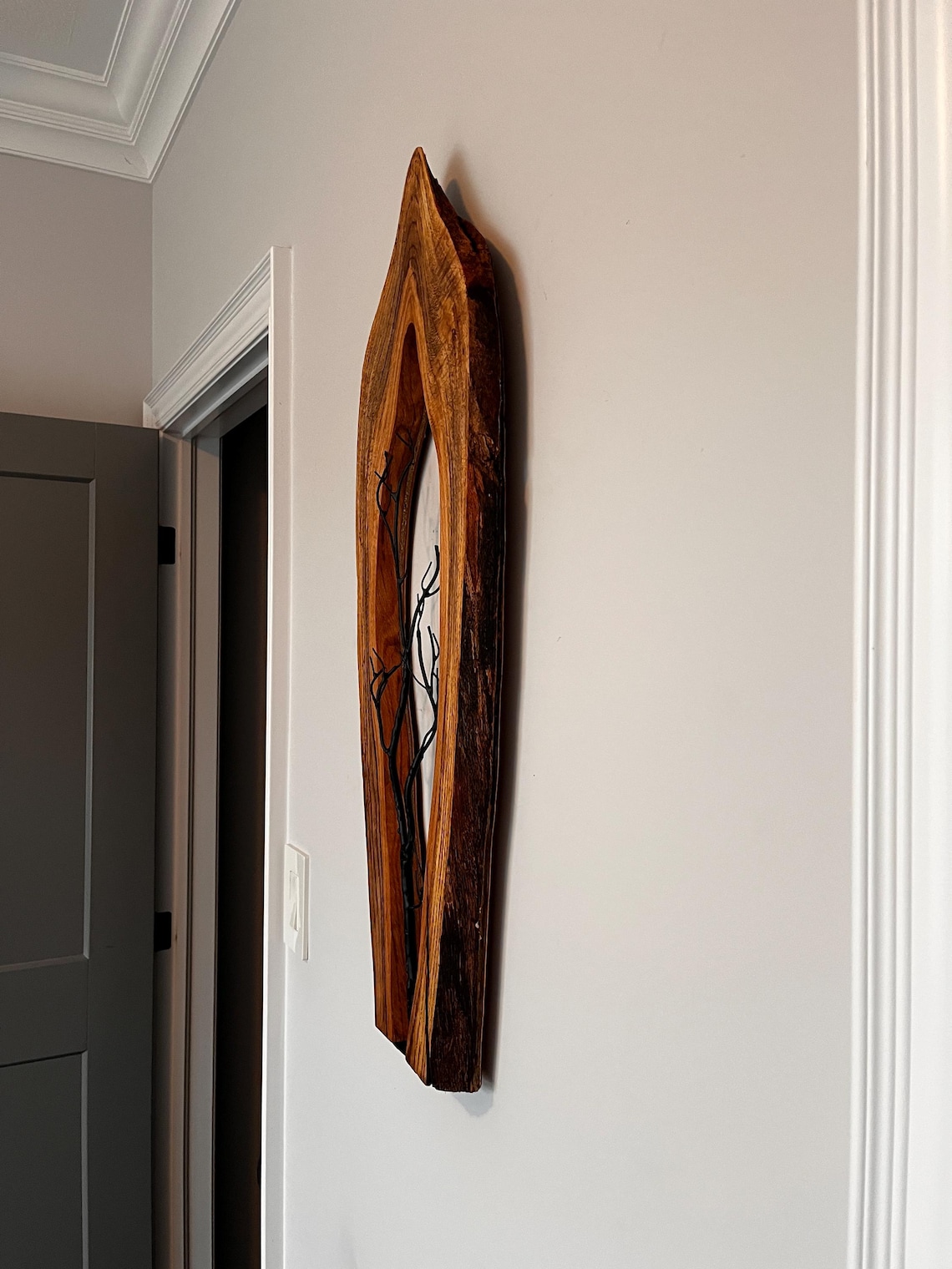 Red Oak Wood Wall Art, Welded Metal Tree Sculpture, Home Decor 2315 - Etsy