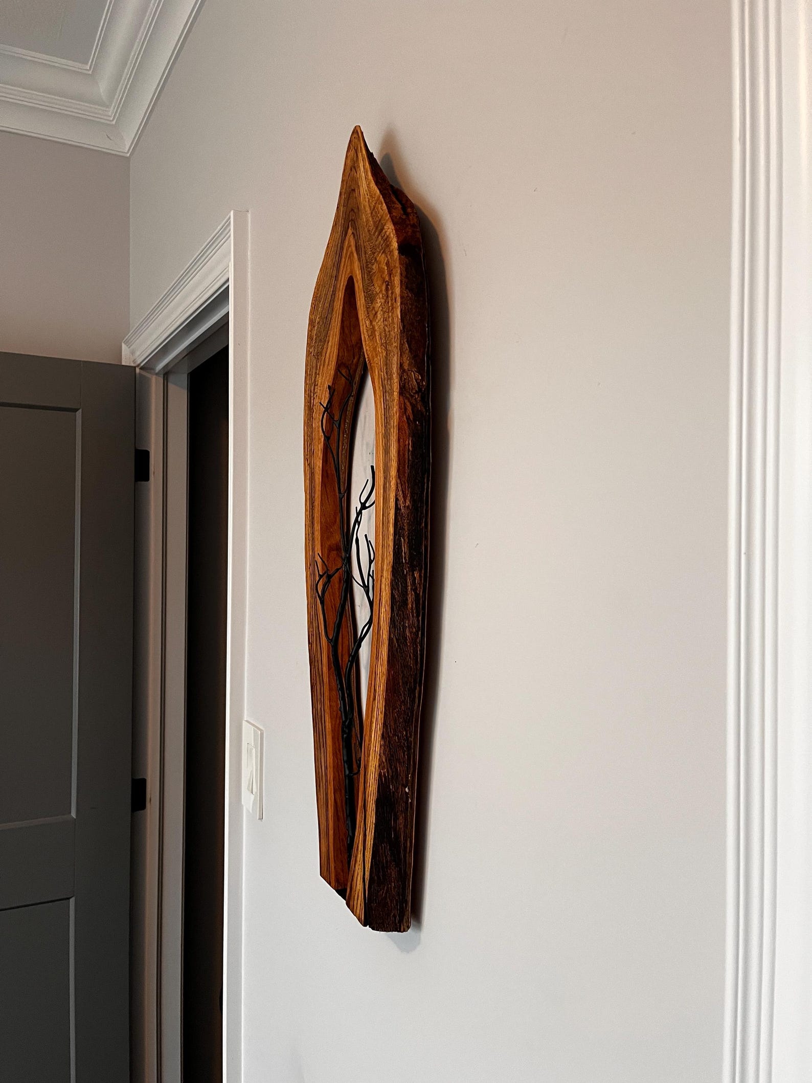 Red Oak Wood Wall Art, Welded Metal Tree Sculpture, Home Decor 2315 - Etsy