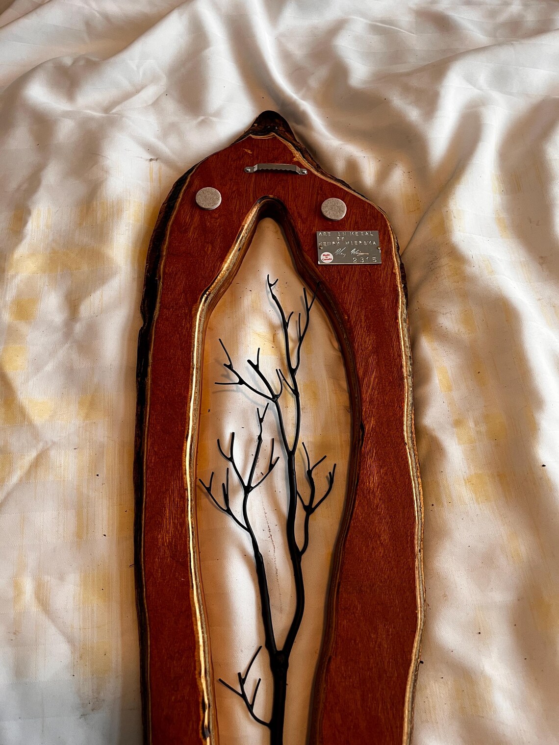 Red Oak Wood Wall Art, Welded Metal Tree Sculpture, Home Decor 2315 - Etsy