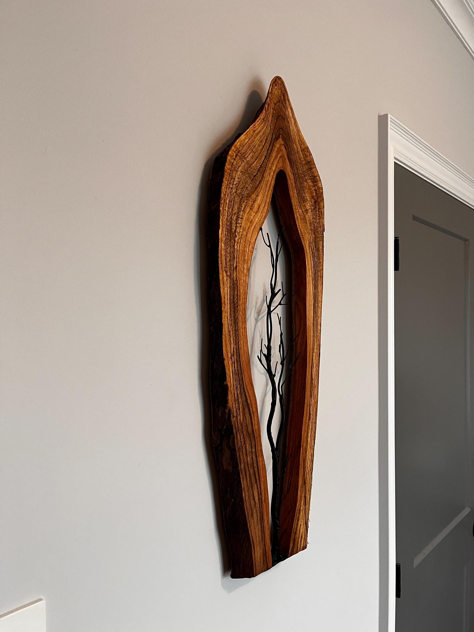 Red Oak Wood Wall Art, Welded Metal Tree Sculpture, Home Decor 2315 - Etsy