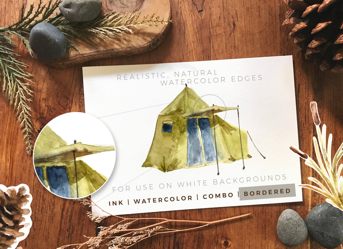 Vintage Camping Clipart Set - Signs - Classic Outdoor Pendleton Style - Father's Day and Boy ...