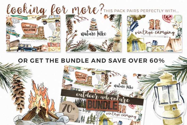 Evergreen Forest Watercolor Clipart for and Digital Designs or ...