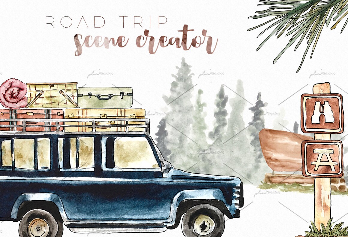 Outdoor Adventure Bundle Clipart Vintage Camping and National Park ...