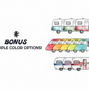 Vintage Retro Camper Watercolor Illustration Clipart Digital Download ...