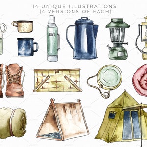 Outdoor Adventure Bundle Clipart - Vintage Camping and National Park ...