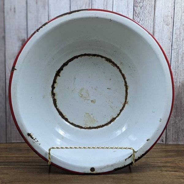 White Enamel Bowl - Etsy