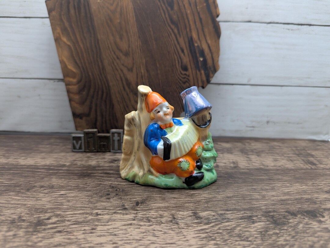 Vintage Made in Japan Small Ceramic Planter Clown Court Jester Playing ...