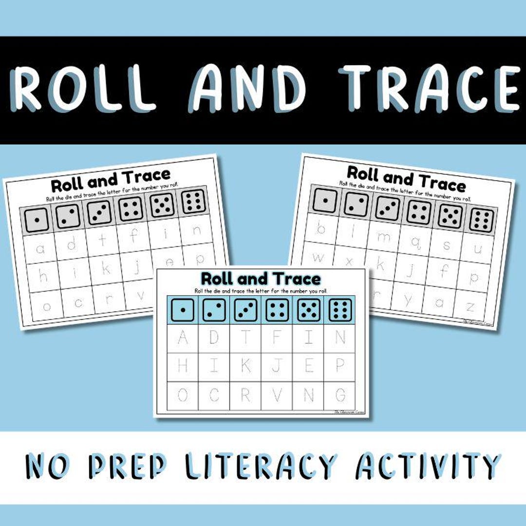 Interactive Roll and Trace Literacy Activity – Uppercase & Lowercase ...