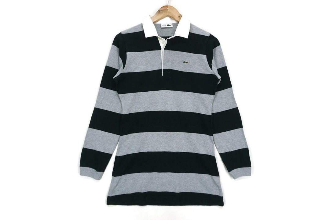 Chemise Lacoste Rugby Shirt Size 40 Fit S Striped Long Sleeve Polo ...