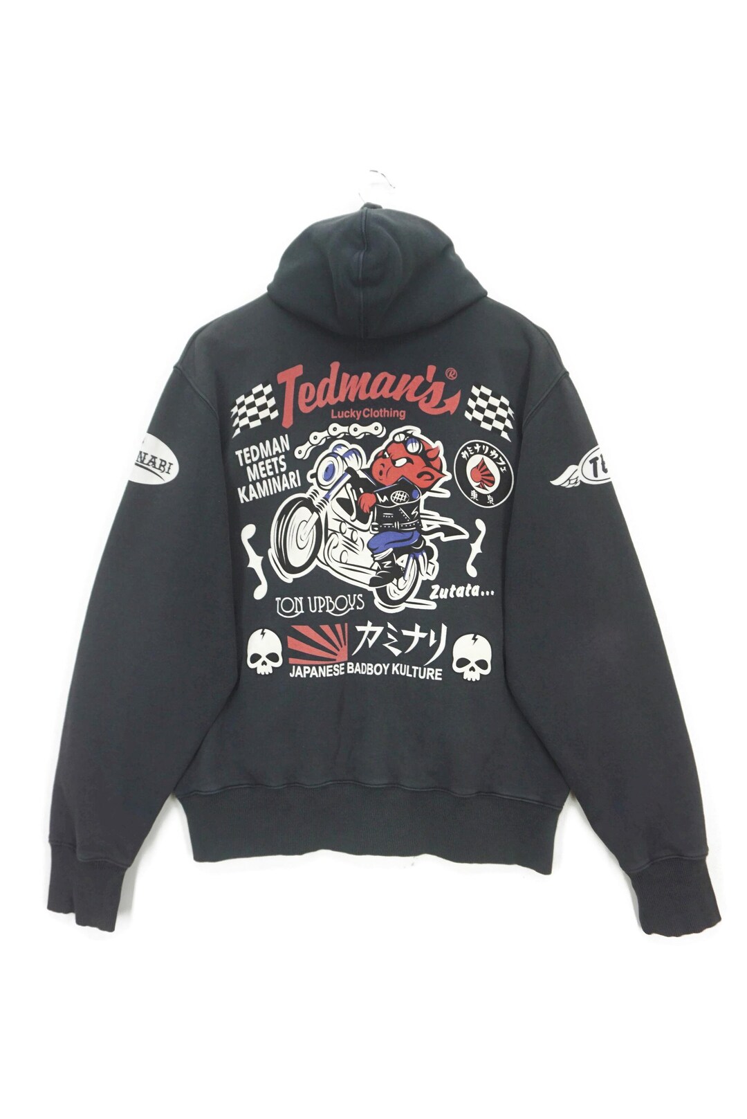 Tedman Meets Kaminari Japanese Badboy Kulture Devil Biker Full Zip Hoodie Size 42 Fit M - Etsy