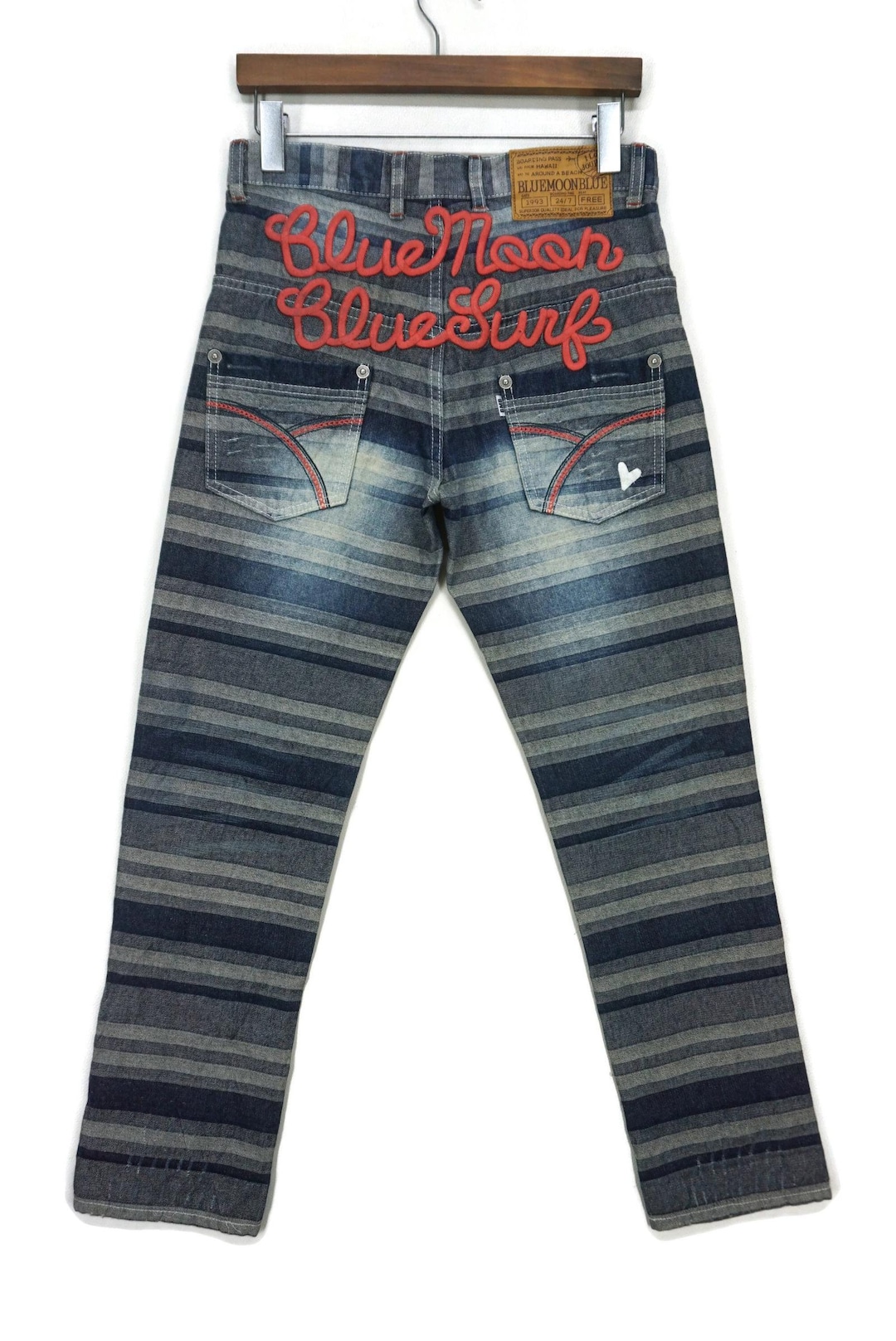 Blue Moon Blue Jeans Size 26 Fits W31xl28 Japanese Hickory Denim - Etsy