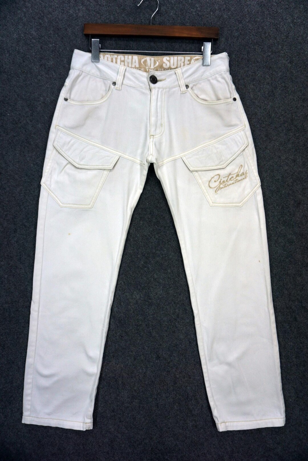 Gotcha Pants Size W32xl30.5 Low Rise Surfwear Embroidered Embellished ...