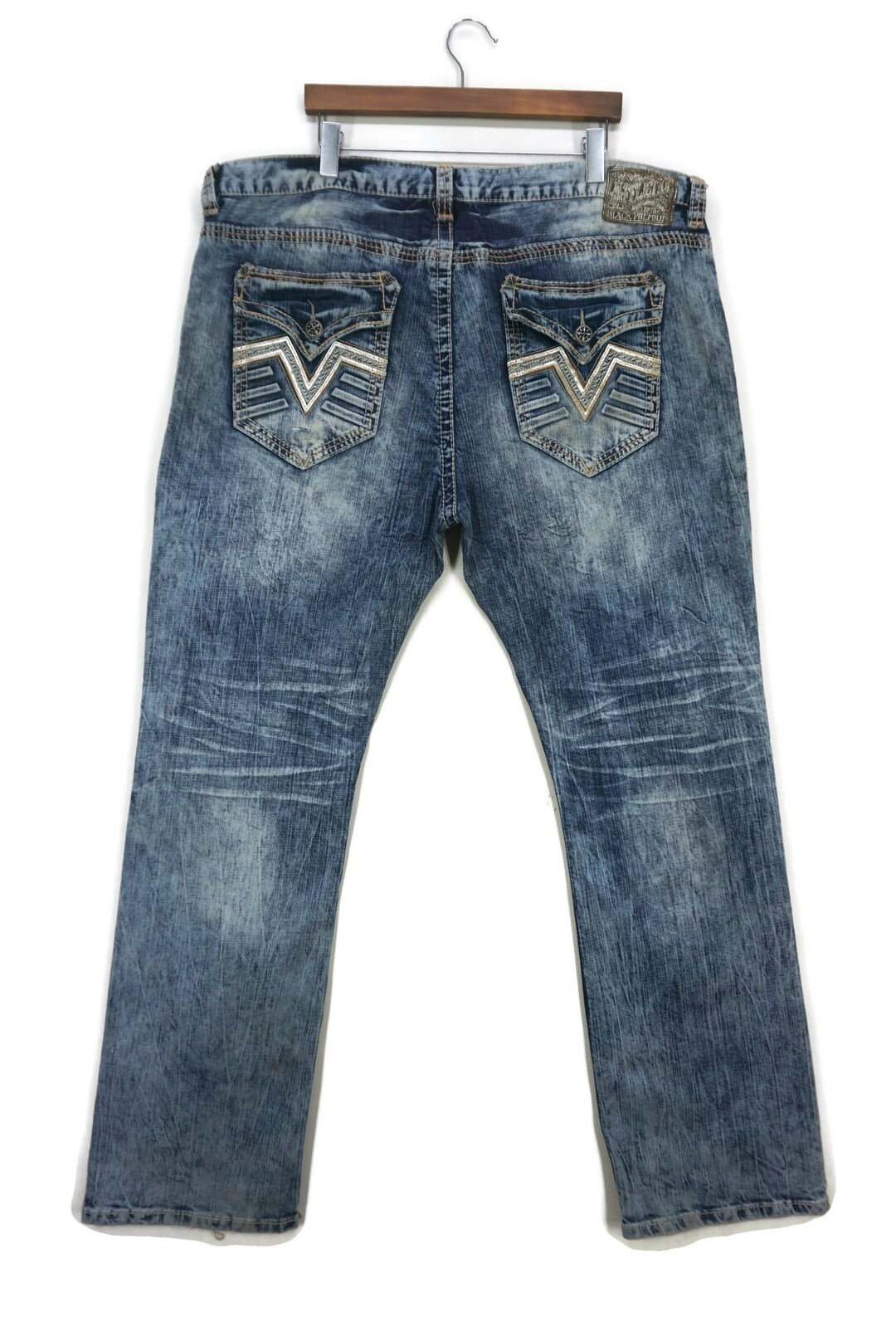 Affliction Jeans Size 42 Fit 45x34.5 Black Premium Distressed Blake ...