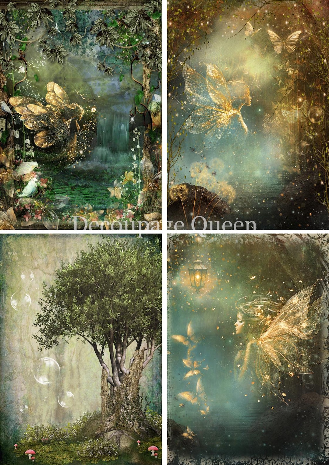 Decoupage Queen Enchanted Four Pack is a Delightful A3 Decoupage Paper ...