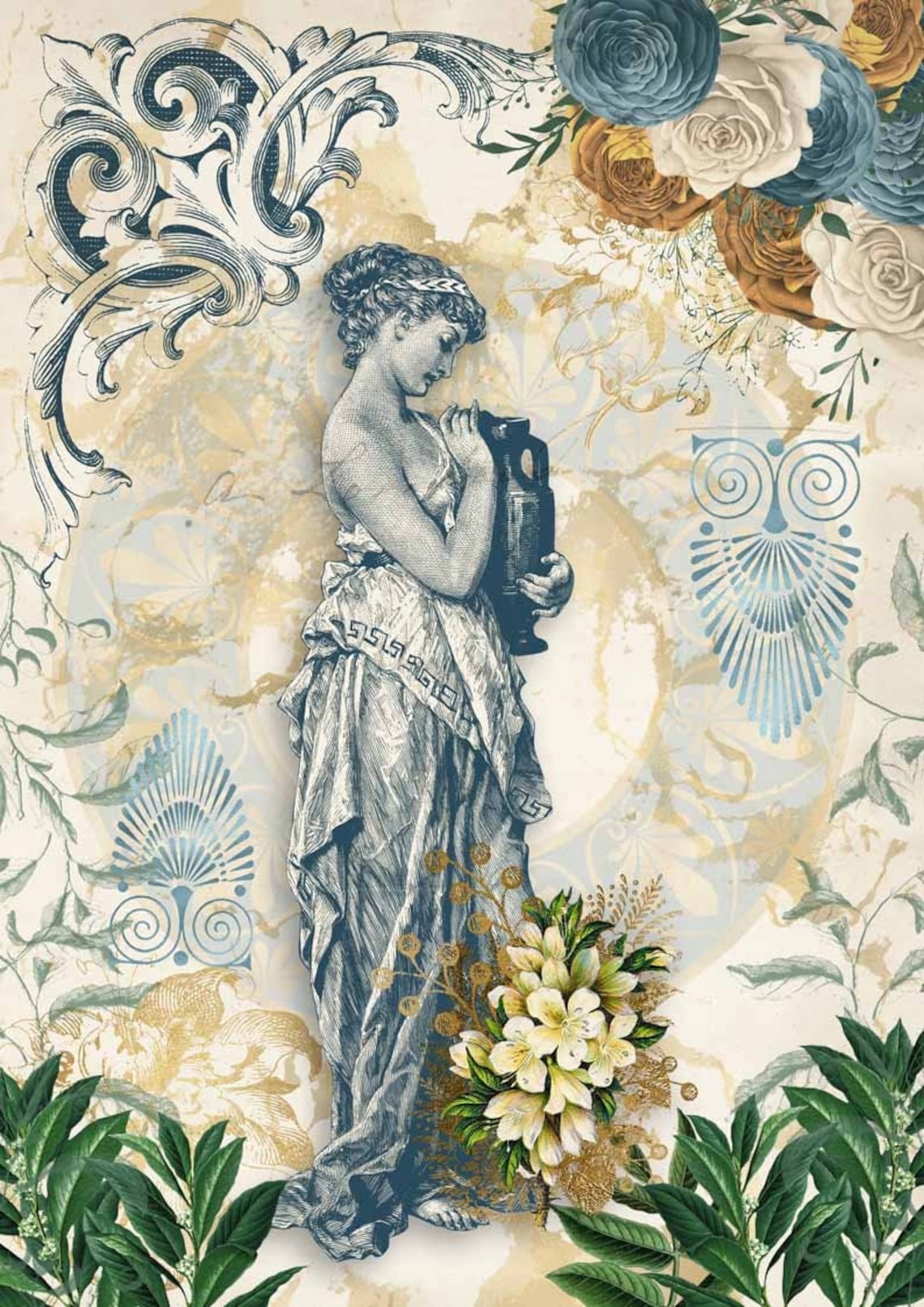 Decoupage Queen Grecian Goddess A3 Decoupage Paper, Rice Paper, Greek ...