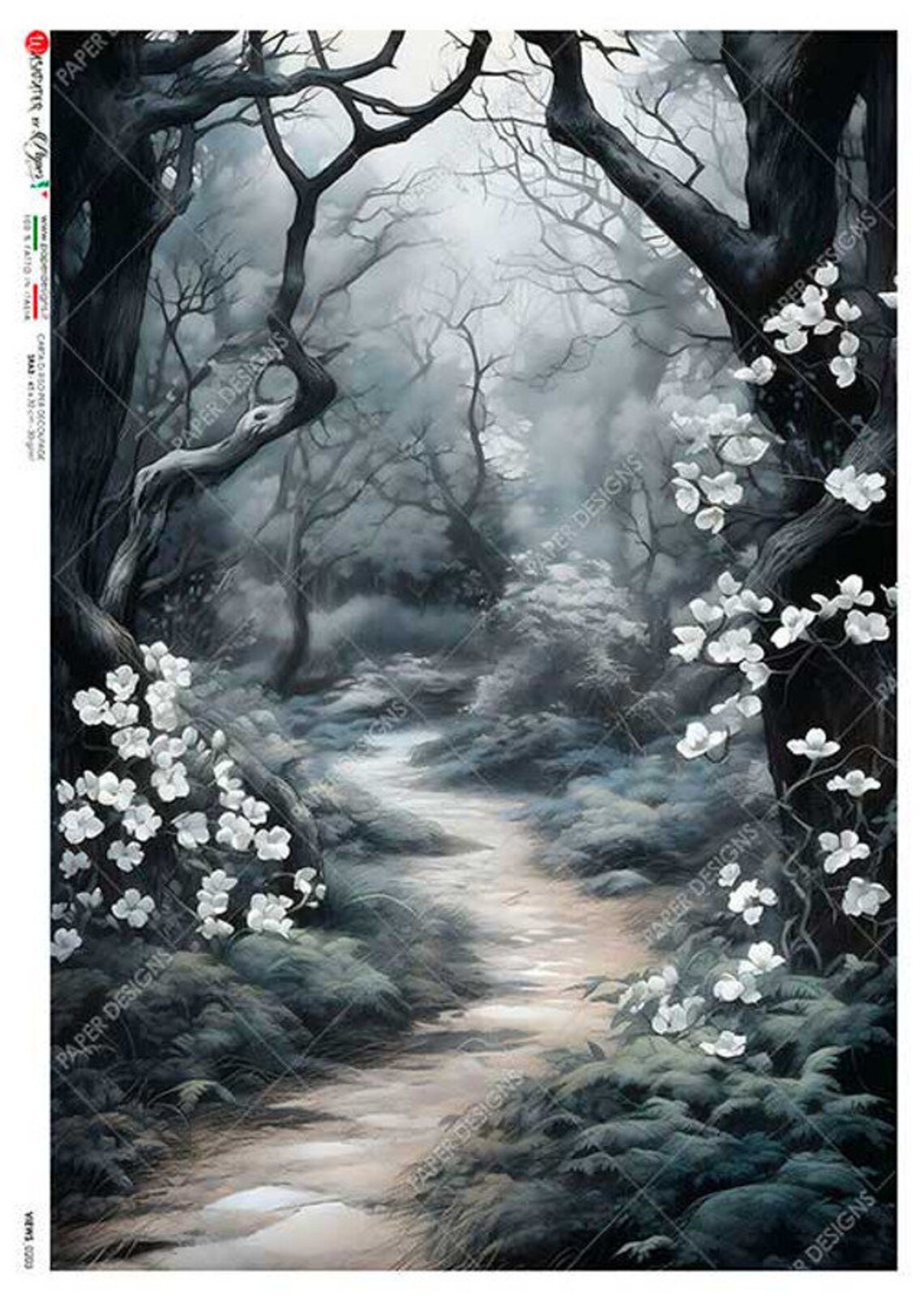Paper Designs Dimly Lit Wooded Path A4 Decoupage Paper, Rice Paper ...