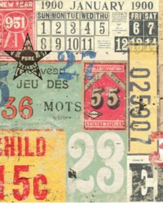 Roycycled Decoupage Paper Number Decollage - Etsy