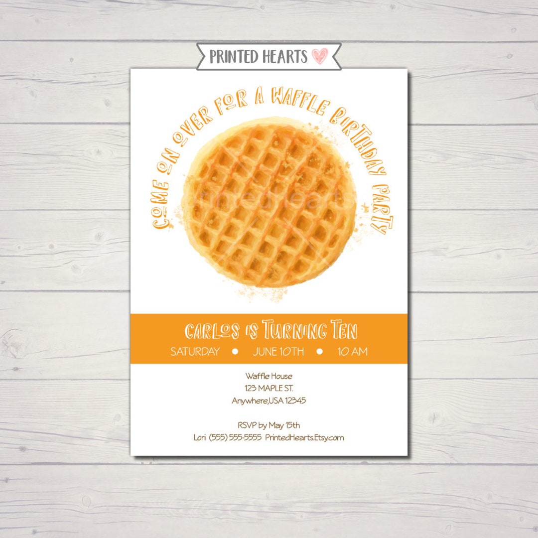 Waffle Birthday Party Invitation - Kids Birthday Party - Waffles Invite ...