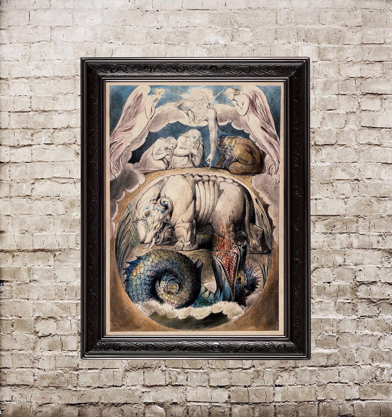 Behemoth and Leviathan William Blake Book of Job beasts | Etsy