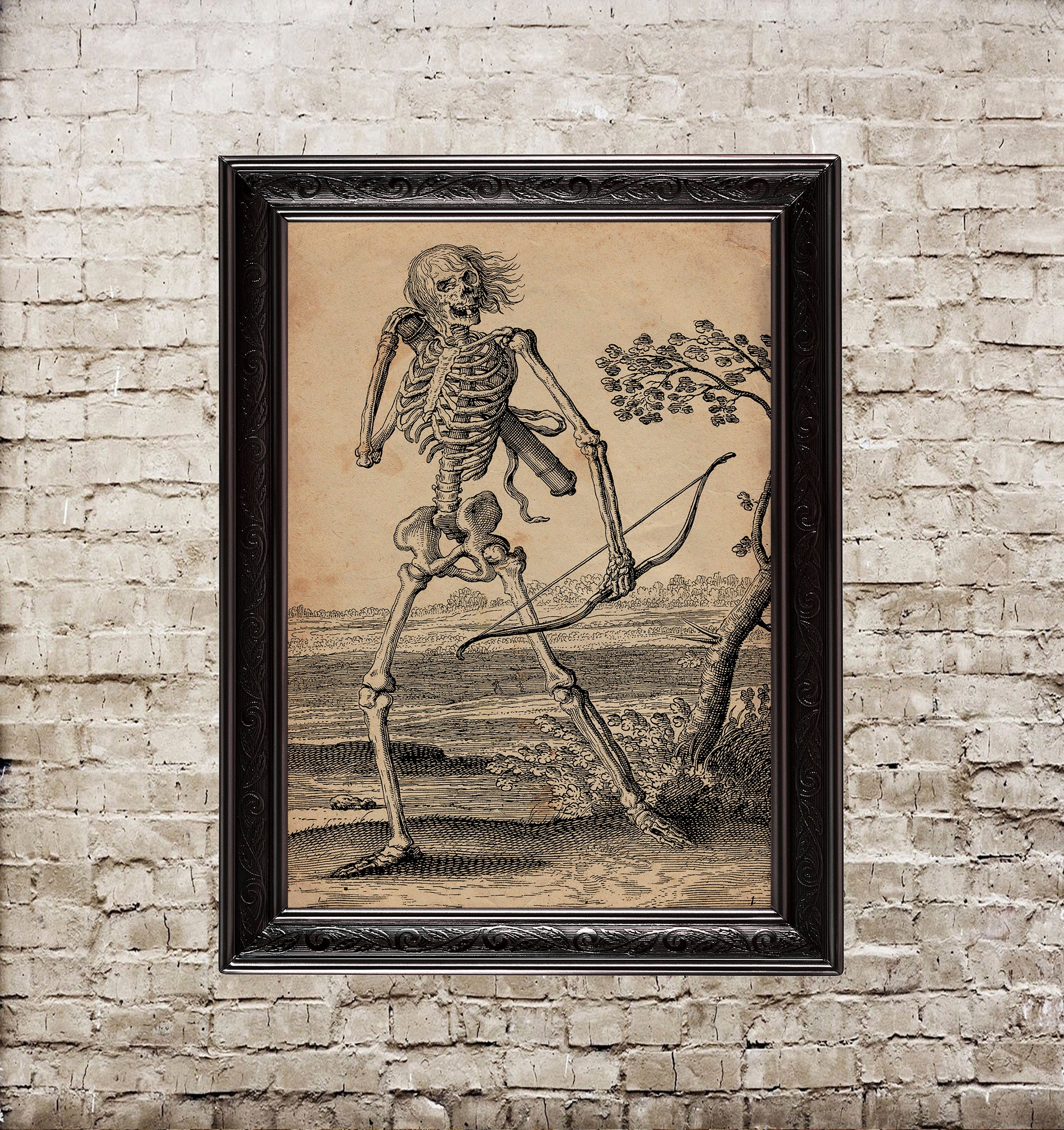 Skeleton Shooting a Bow memento mori death decor death | Etsy