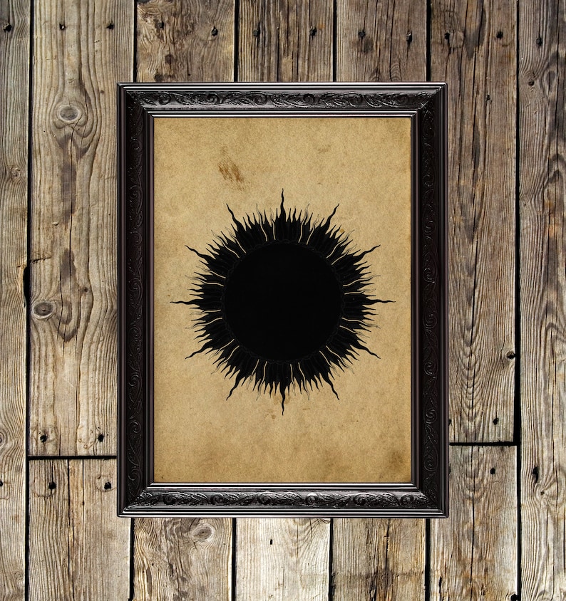 Black Sun Alchemy Symbol Pagan Print Heathen Hermetic | Etsy