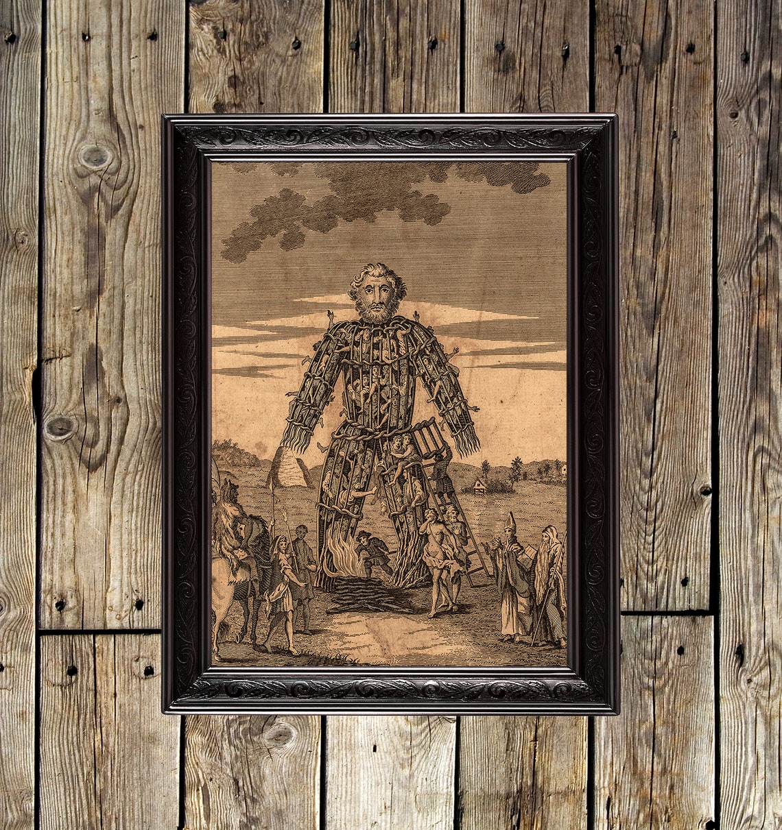 The Wicker Man of the Druids Sacrifice antique interior | Etsy