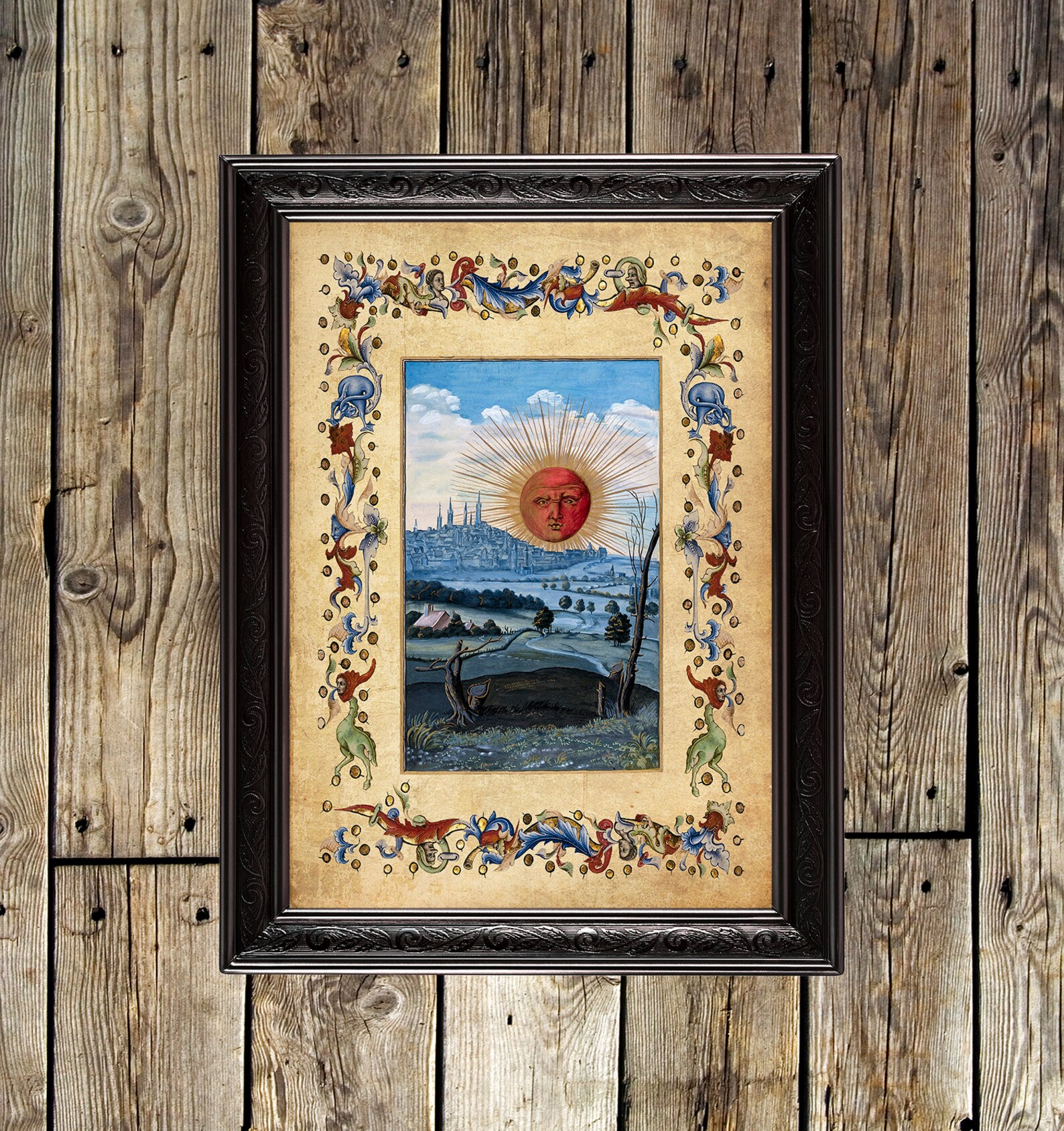 Sun alchemical sun alchemy print hermetism alchemy decor | Etsy