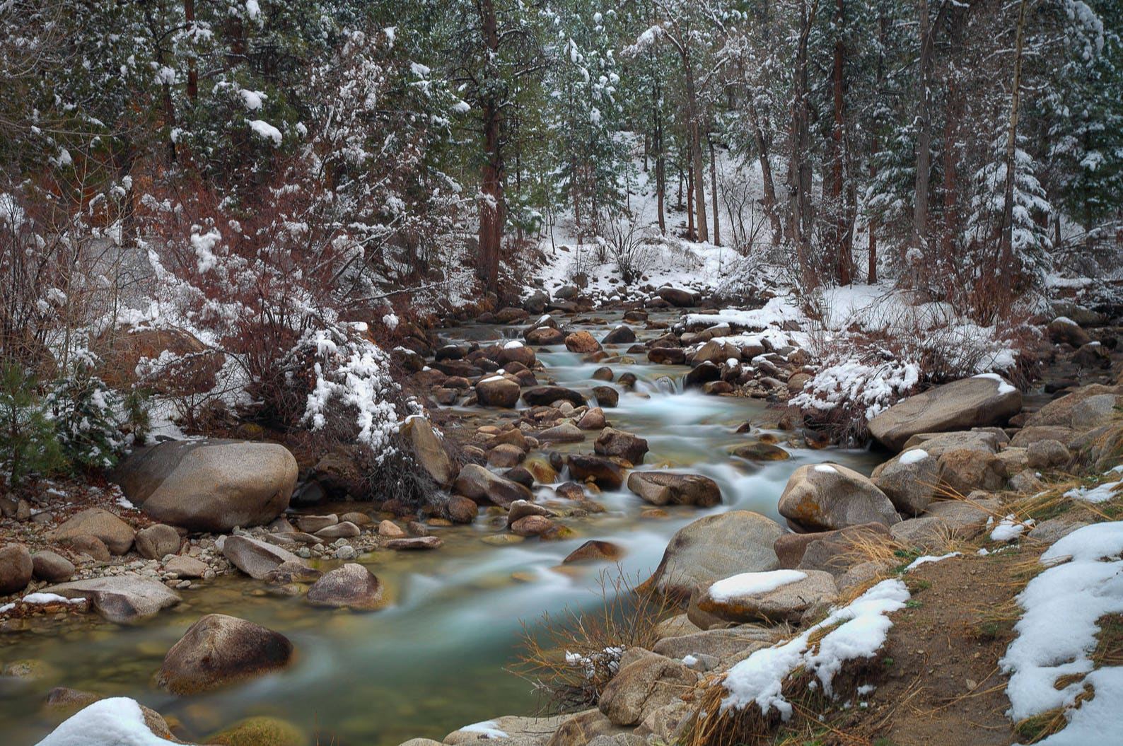Snowy Colorado Landscape Photo Forest River Photograph Winter Colorado ...