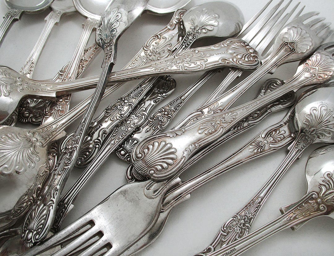 Rare Queens Pattern Sheffield C1880 Antique Silver Plated Cutlery ...