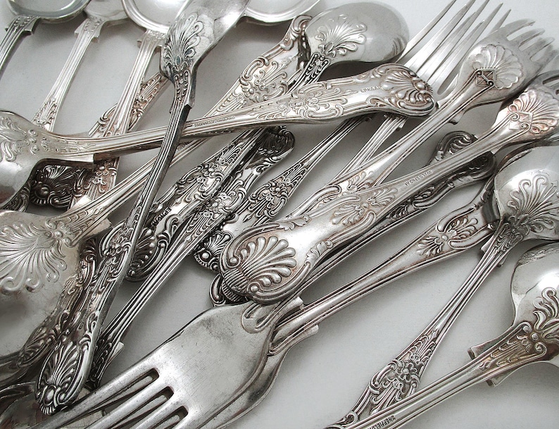 Rare Queens Pattern Sheffield C1880 Antique Silver Plated Cutlery ...