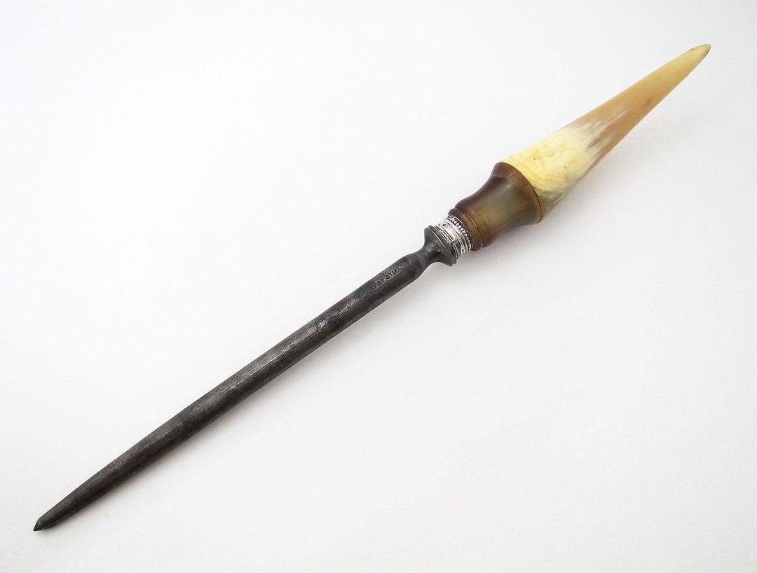 Antique Victorian Sheffield Sharpening Rod Honing Steel Sharpener, Horn ...