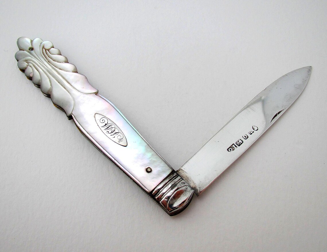 Large Antique Victorian 1857 Sheffield Sterling Silver & Mother of ...