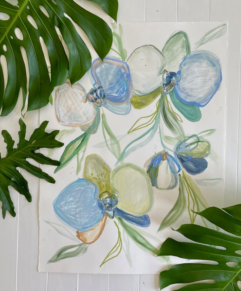 Blue Orchids Print - Etsy