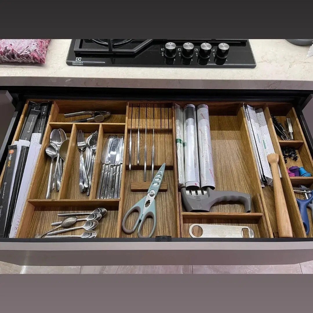 Custom Drawer Organizer. Knife Insert for 4 Big and 5 Small Pieces ...