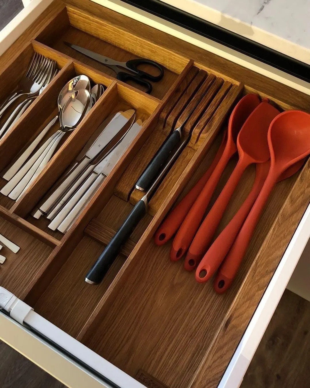 Custom Drawer Organizer. Silverware Organizer. Kitchen Drawer Organizer ...