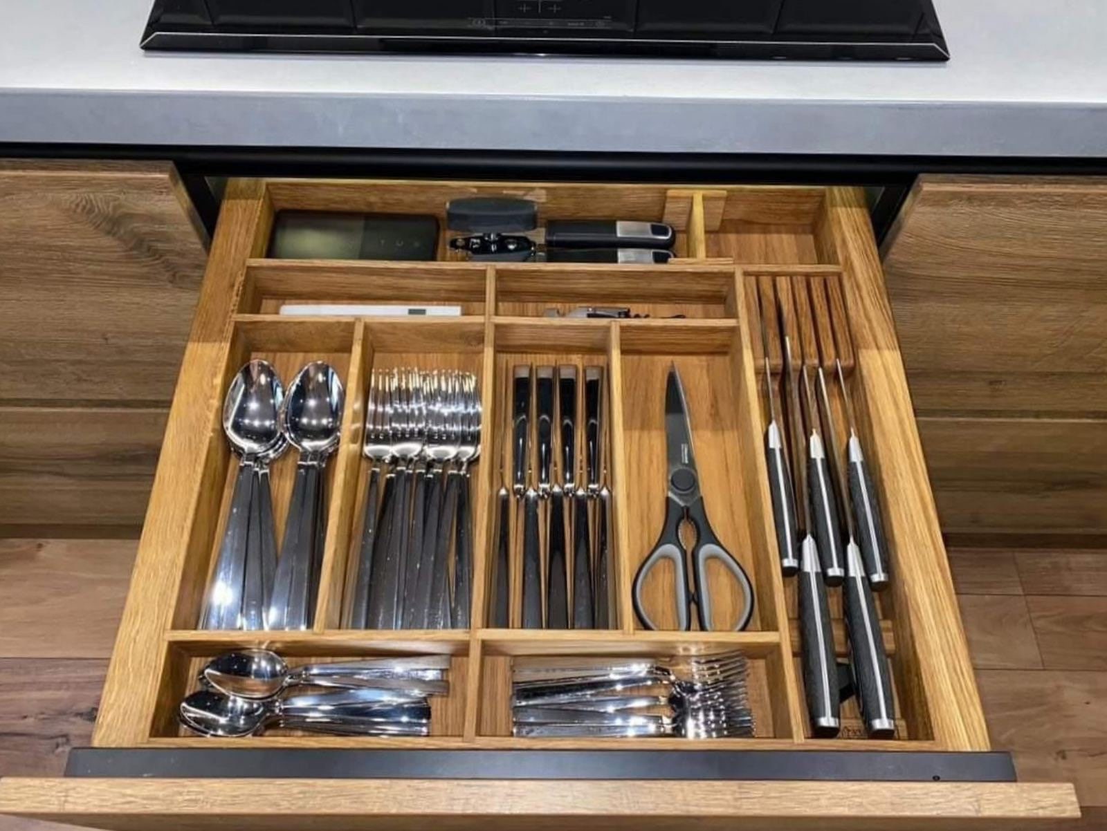 Kitchen Drawer Organizer. Cutlery Tray According to Your Size. Organizer With Knife Insert 2 Big and 3 Small Knives. Etsy