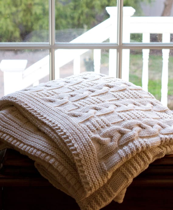 Chunky Braided Cable Throw | Etsy