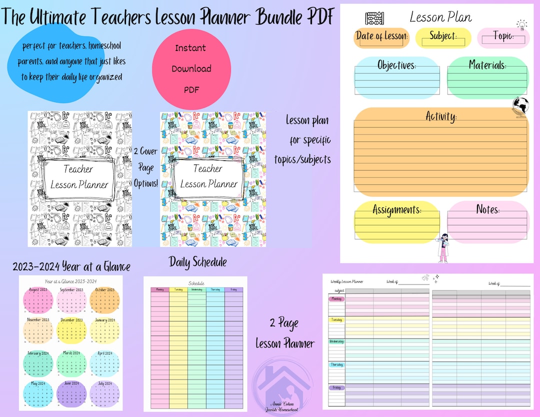 The Ultimate Teacher Lesson Planner Bundle 2023-2024 PDF Instant ...