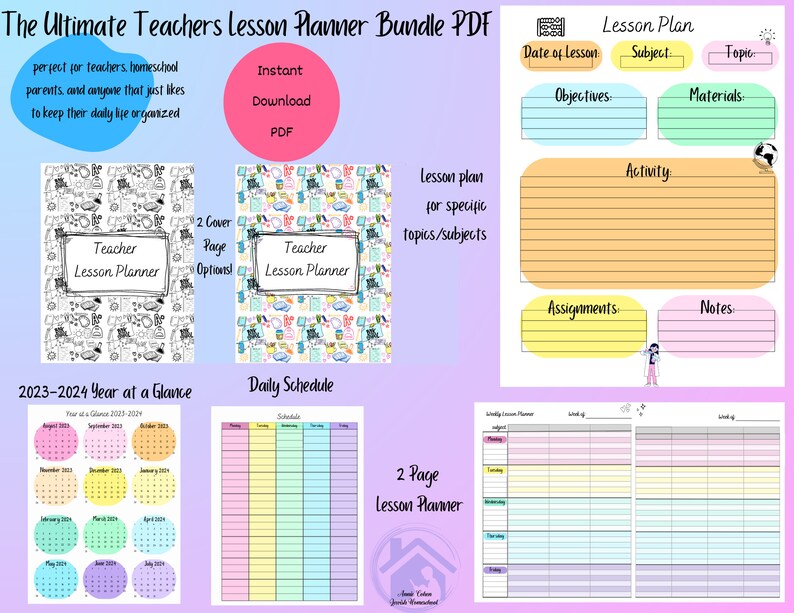 The Ultimate Teacher Lesson Planner Bundle 2023-2024 PDF Instant ...