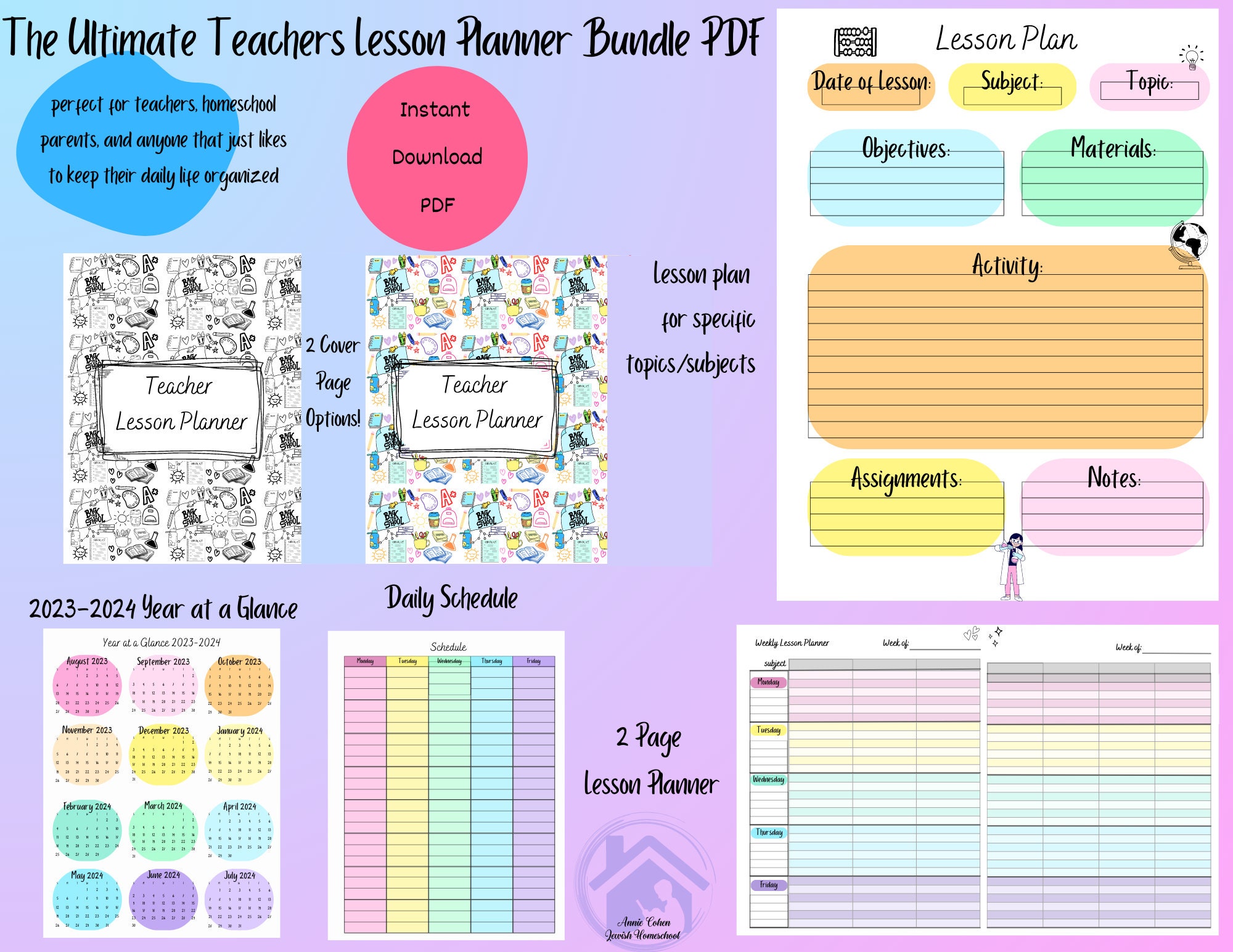 The Ultimate Teacher Lesson Planner Bundle 2023-2024 PDF Instant ...