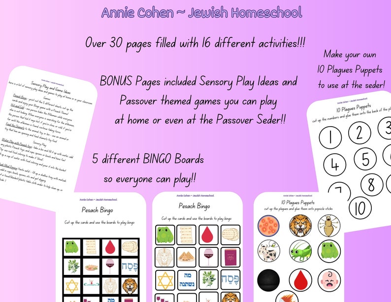 Passover Jewish Holiday Activity Pack Hebrew SCRIPT & CURSIVE PDF - Etsy
