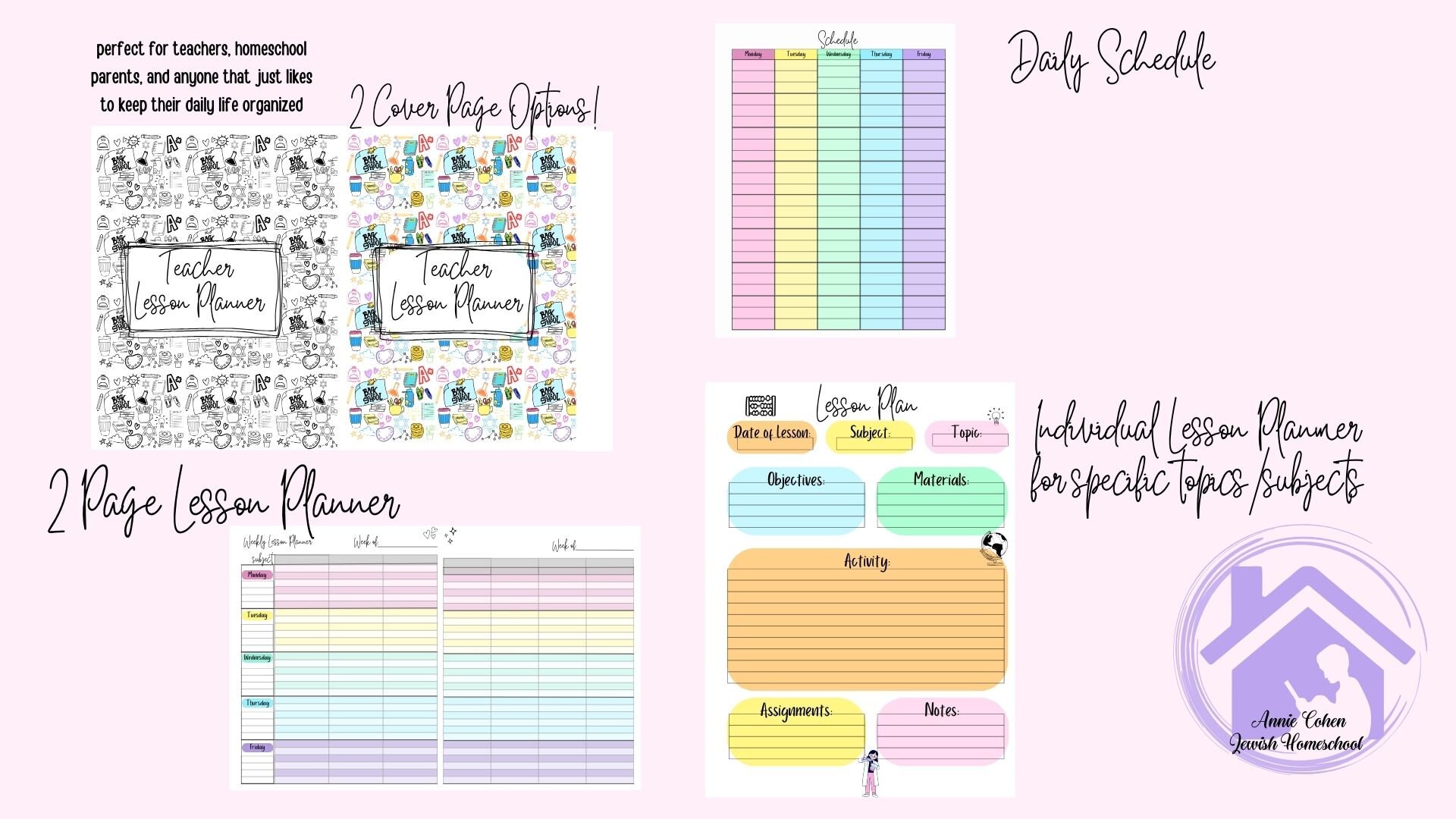Organize Your Teaching With Printable Non Dated Lesson Planner PDF ...