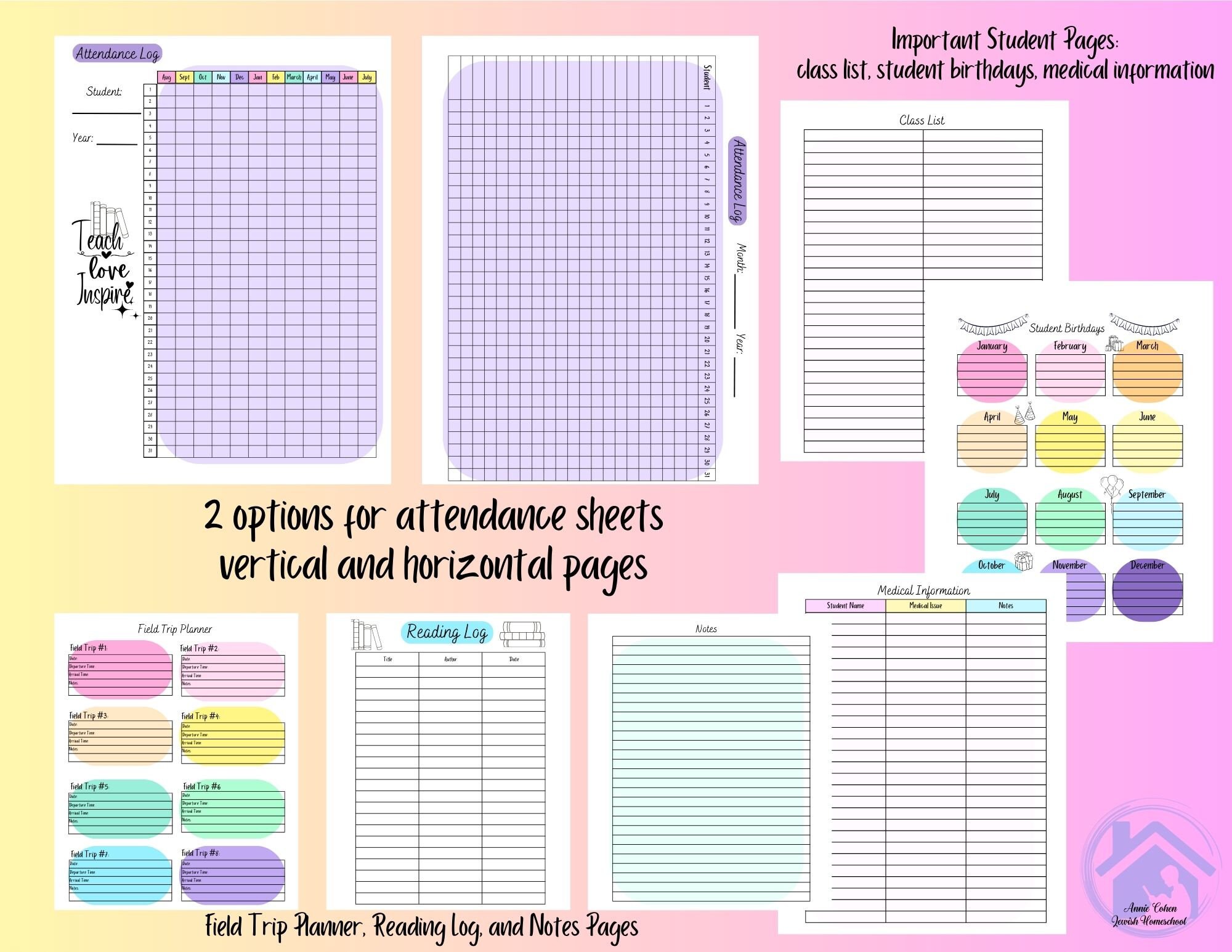 Organize Your Teaching With Printable Non Dated Lesson Planner PDF ...