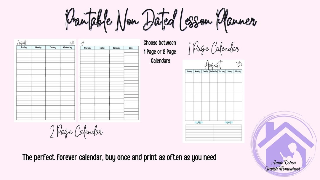 Organize Your Teaching With Printable Non Dated Lesson Planner PDF ...