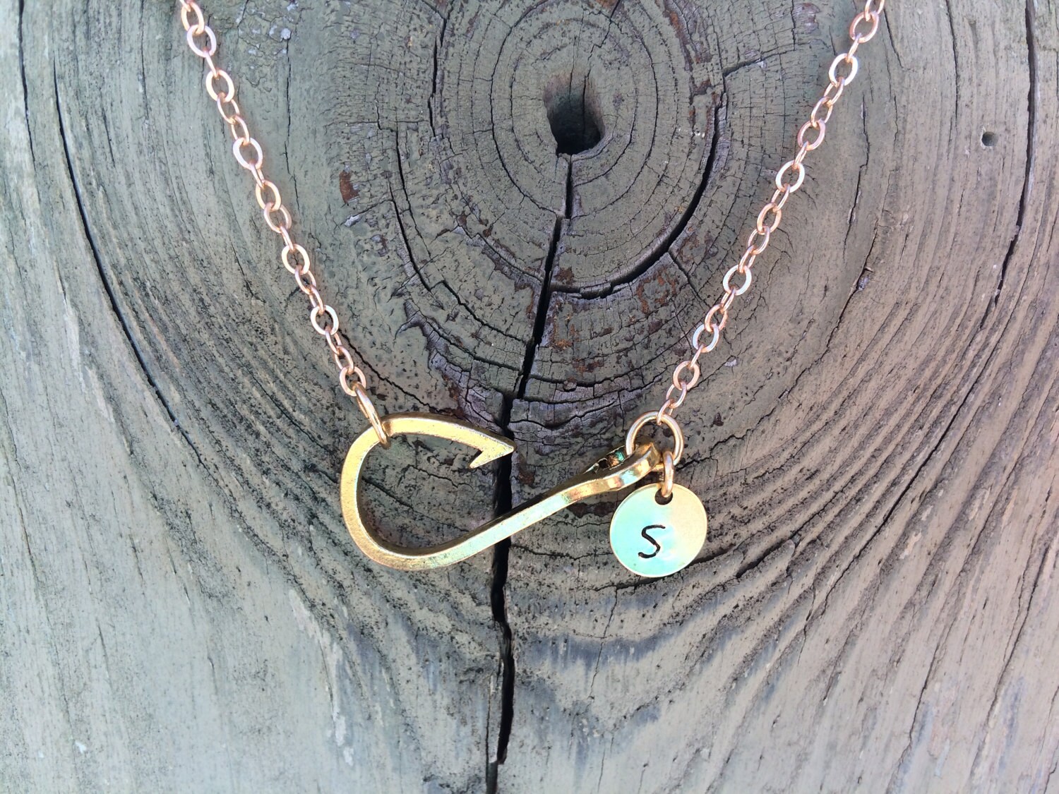 Personalized Gold Fish Hook Bracelet, Custom Fishing Gift, Sideways ...